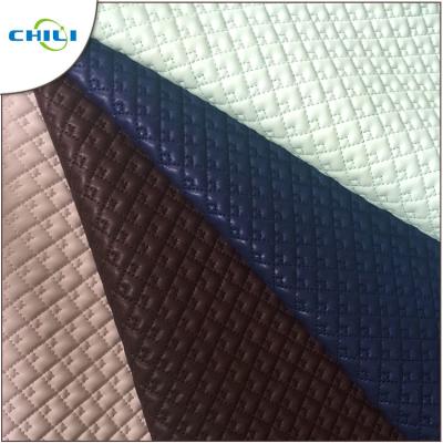 China Patent Quilted Faux Leather Fabric Multi Color Abrasion Resistant Durable for sale