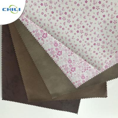 China Embossed  PU Leather Fabric Advanced Technology Thick  Polyestermaterial for sale
