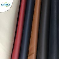 China Solid Color PU Leather Fabric Waterproof Woven Backing Design Smooth for sale