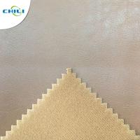China Solid Color PU Leather Fabric Waterproof Woven Backing Design Smooth for sale