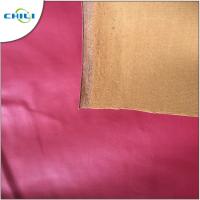 China Red PU Leather Fabric , Leather Like Material High Elasticity Wear Resistant for sale