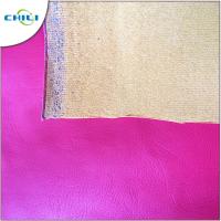 China Red PU Leather Fabric , Leather Like Material High Elasticity Wear Resistant for sale