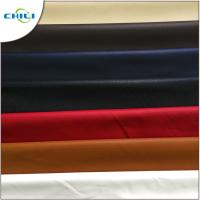 China Red PU Leather Fabric , Leather Like Material High Elasticity Wear Resistant for sale
