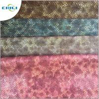 China Flexible Faux Vinyl Fabric , Quilted Pleather Fabric Stretch Imitation Patterned for sale