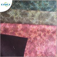 China Flexible Faux Vinyl Fabric , Quilted Pleather Fabric Stretch Imitation Patterned for sale