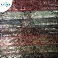 China Green Printed Faux Leather Fabric High Stretch Performance Flame Retardant for sale