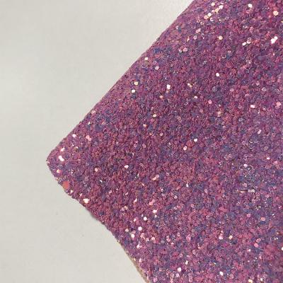 China 1.4mm 3D Holographic Wallpaper Metallic Chunky Glitter Fabric for sale