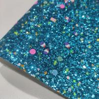 China 0.7mm 54/55' Abrasion Resistant Glitter Leather Fabric for sale