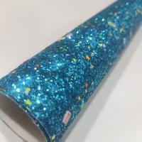 China 0.7mm 54/55' Abrasion Resistant Glitter Leather Fabric for sale