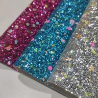 China 0.7mm 54/55' Abrasion Resistant Glitter Leather Fabric for sale