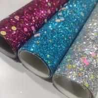 China 0.7mm 54/55' Abrasion Resistant Glitter Leather Fabric for sale