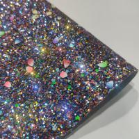 China 50m/Roll Fireproof 3D Chunky Glitter Leather Fabric for sale