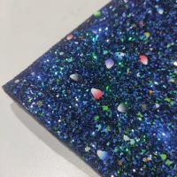 China 50m/Roll Fireproof 3D Chunky Glitter Leather Fabric for sale