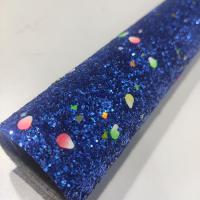 China 50m/Roll Fireproof 3D Chunky Glitter Leather Fabric for sale