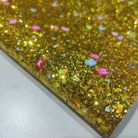 China 50m/Roll Polymer Clay 3D Chunky Glitter Leather Fabric for sale