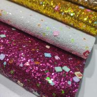 China 50m/Roll Polymer Clay 3D Chunky Glitter Leather Fabric for sale