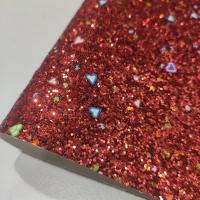 China Synthetic Shoes 3D Chunky 50m/Roll Glitter Leather Fabric for sale