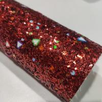 China Synthetic Shoes 3D Chunky 50m/Roll Glitter Leather Fabric for sale