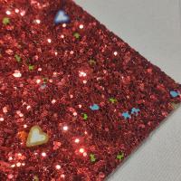 China Synthetic Shoes 3D Chunky 50m/Roll Glitter Leather Fabric for sale