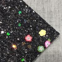 China 50m/Roll Polymer Clay Chunky Glitter Faux Leather Fabric for sale