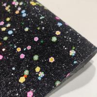 China 50m/Roll Polymer Clay Chunky Glitter Faux Leather Fabric for sale