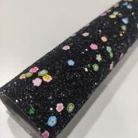 China 50m/Roll Polymer Clay Chunky Glitter Faux Leather Fabric for sale