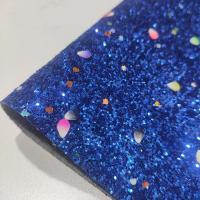 China 0.7mm Abrasion Resistant 3D Chunky Glitter Leather Fabric for sale