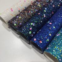 China 0.7mm Abrasion Resistant 3D Chunky Glitter Leather Fabric for sale