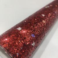 China 54/55' 50m/Roll Polymer Clay Glitter Leather Fabric for sale