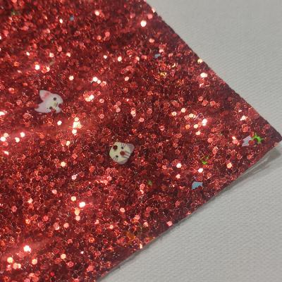 China 54/55' 50m/Roll Polymer Clay Glitter Leather Fabric for sale