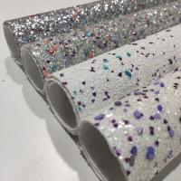 China 1.2mm 54/55' Fireproof PU Leather Sparkle Glitter Fabric for sale