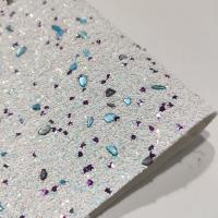 China 1.2mm 54/55' Fireproof PU Leather Sparkle Glitter Fabric for sale