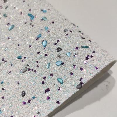 China 1.2mm 54/55' Fireproof PU Leather Sparkle Glitter Fabric for sale