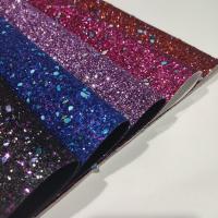 China Bag 1.4mm 54/55' Sequin Sparkle Glitter PU Leather Fabric for sale