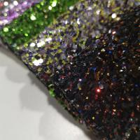 China Eco-friendly  colorful hexagon Grade 3 Chunky Glitter Leather Fabric For wallpaper Shoes bags for sale