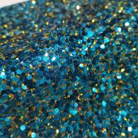 China Decoration Shoe bag wallpaper Hexagon Sparkling metallic mix color chunky Glitter Leather Fabric for sale