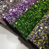 China Decoration Shoe bag wallpaper Hexagon Sparkling metallic mix color chunky Glitter Leather Fabric for sale
