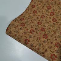China Tropical Flowers Vegan Leather Printed Cork Fabric for sale