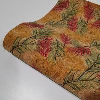 China Tropical Flowers Vegan Leather Printed Cork Fabric for sale