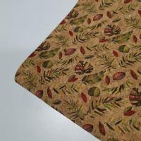 China Tropical Flowers Vegan Leather Printed Cork Fabric for sale