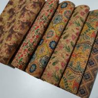 China Tropical Flowers Vegan Leather Printed Cork Fabric for sale