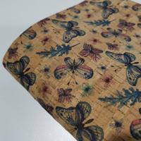 China Customized Soft Vegan Printed Natural Cork Fabric 1.0mm Thick for sale