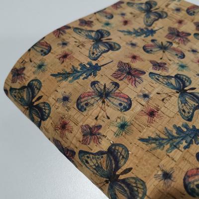 China Customized Soft Vegan Printed Natural Cork Fabric 1.0mm Thick for sale