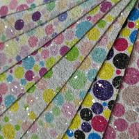 China DIY hairbow decoration shoe bag Grade 3 Chunky Glitter Sheet Leather Fabric for sale