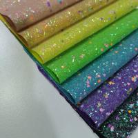 China DIY hairbow decoration shoe bag metallic Grade 3 chunky Glitter Sheet Leather Fabric for sale