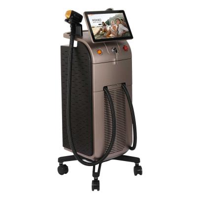China LASER 2023 beauty equipment Diode Ice Titanium platinum Dual Connectors Diode Laser 755+808+1064 hair removal machine for sale