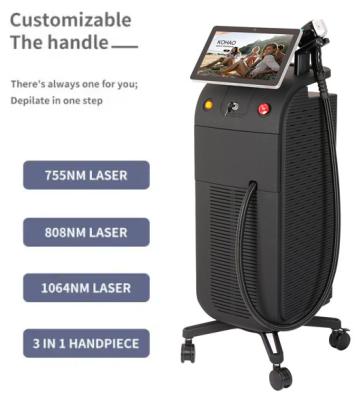 China CJ trio 755 808 1064 diode laser hair removal depilation machine price for sale