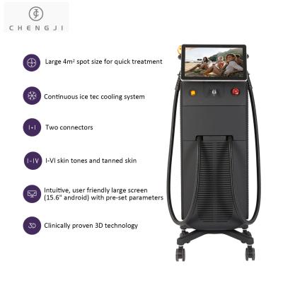 China CJ 3 Waves 755Nm1064Nm 808Nm Diode Laser Hair Removal Machine Ice Platinum Titanium Depilation Epilator System Price for sale