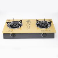 China Double Burner Gas Stove Glass Countertop Energy Saving Ignition Device OEM ODM Factory for sale