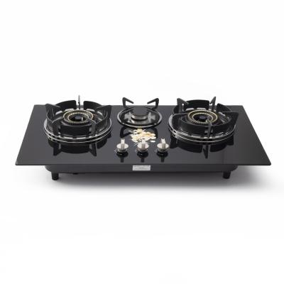 China New Design Tempered Glass Built in Gas Hob OEM ODM 2 Or 3 Burners Kitchen Factory for sale